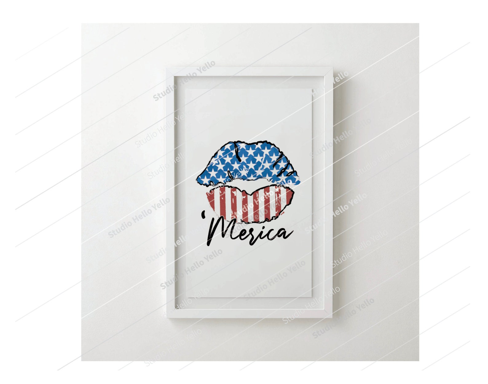 Merica Flag Lips Png, 4th of July Png, 4th of July, Merica, Sublimation ...