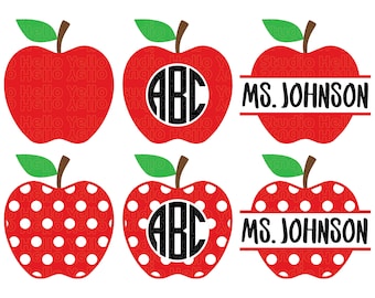 Apple Name Frame Svg Bundle, Apple Nametag Svg, Apple Cut File, Apple ...