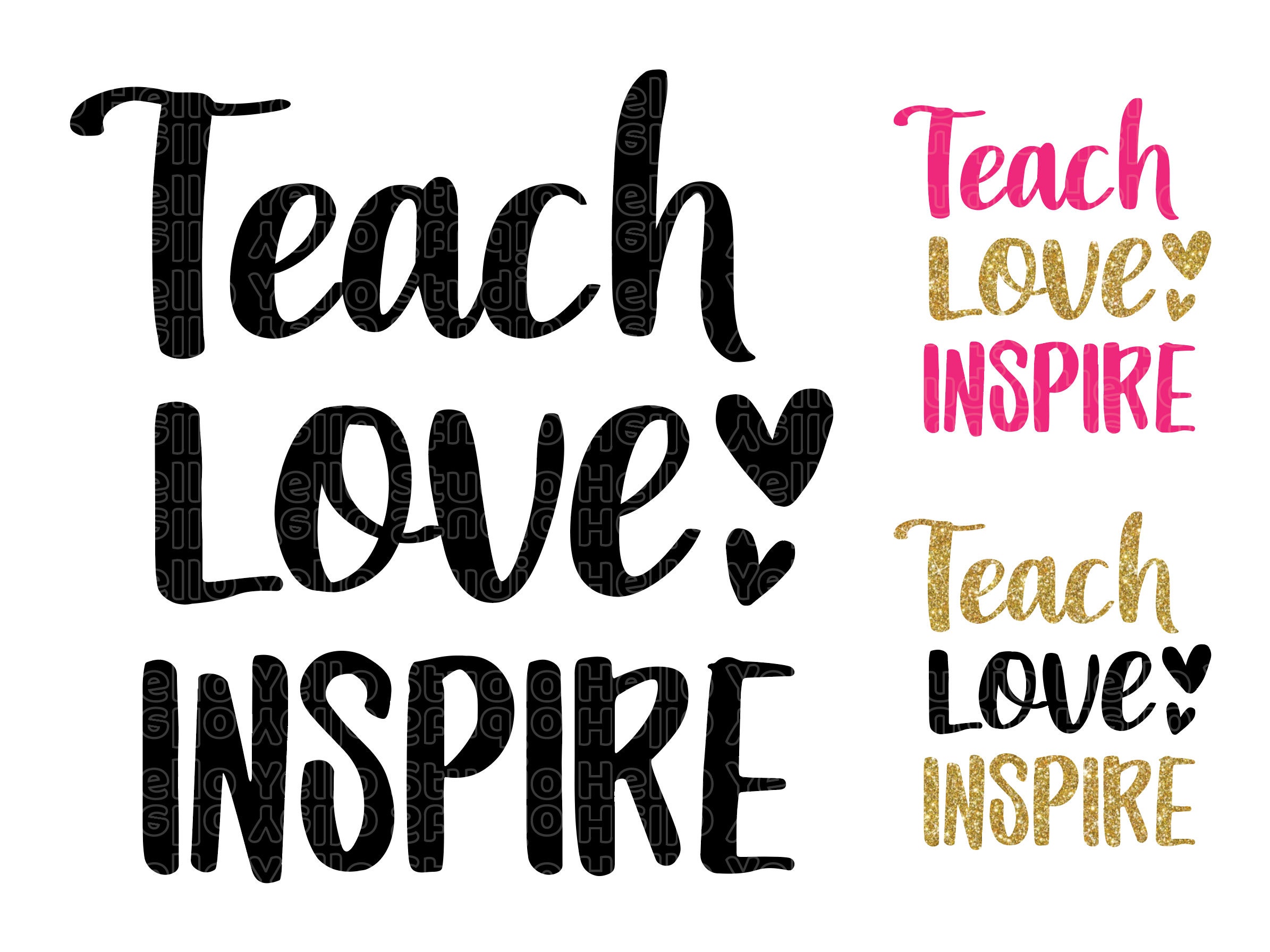 Teach Love Inspire SVG Teacher SVG Teacher Appreciation Gift - Etsy