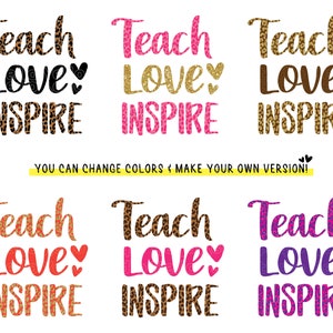 Teach Love Inspire Leopard Svg PNG Teacher Shirt Teacher Appreciation ...