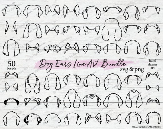 Dog Ears Svg Bundle Dog Svg Bundle Dog Ear Outline Dog Mom - Etsy España