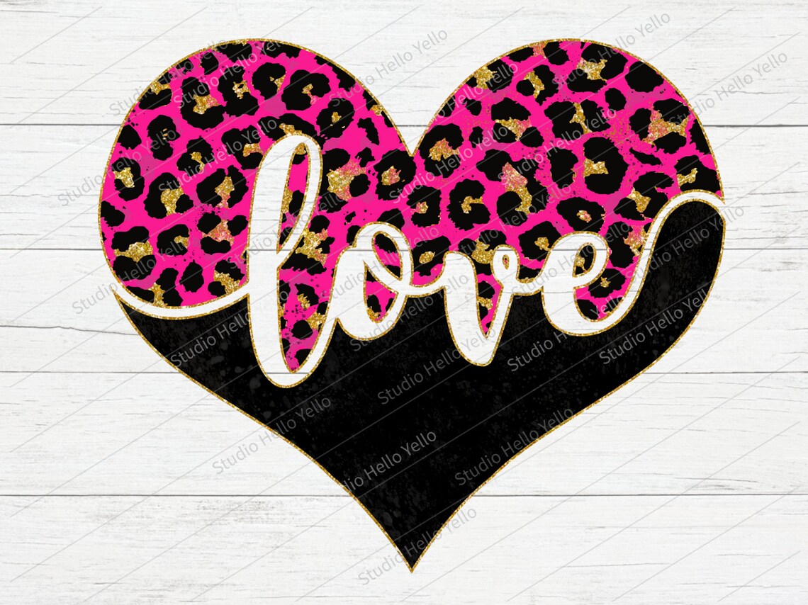 Leopard Heart Love PNG Leopard Heart Sublimation Heart | Etsy