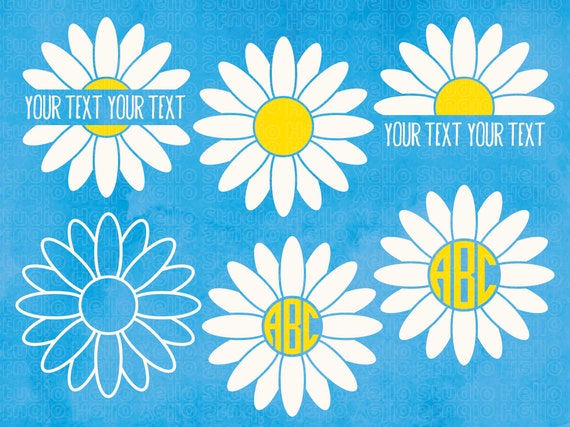 Daisy SVG Daisy Svg Bundle Daisy monogram frame Svg Split | Etsy