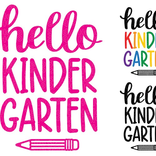 Hello Kindergarten Svg Back to School Svg First Day of - Etsy