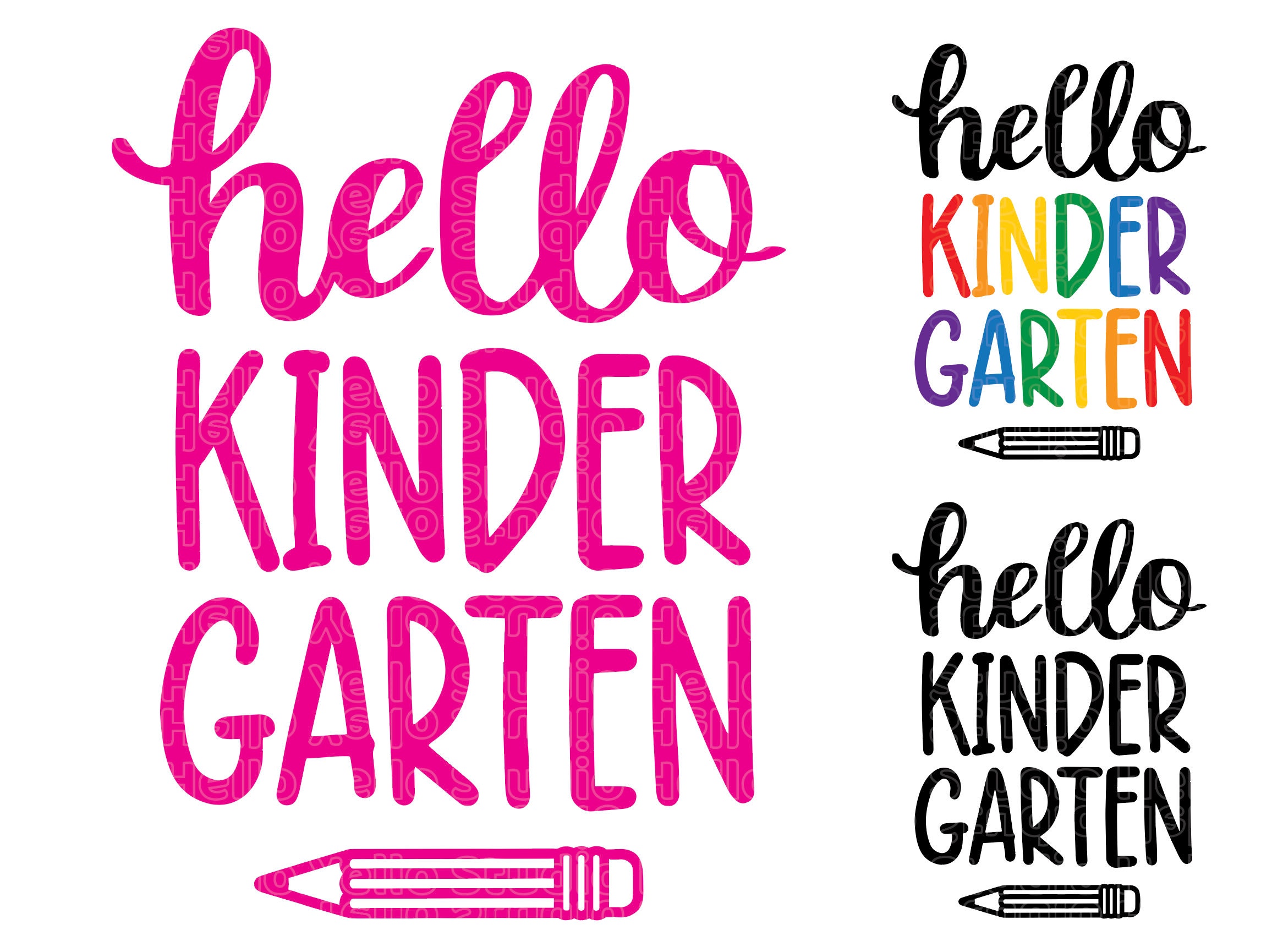Hello Kindergarten Svg Back to School Svg First Day of - Etsy