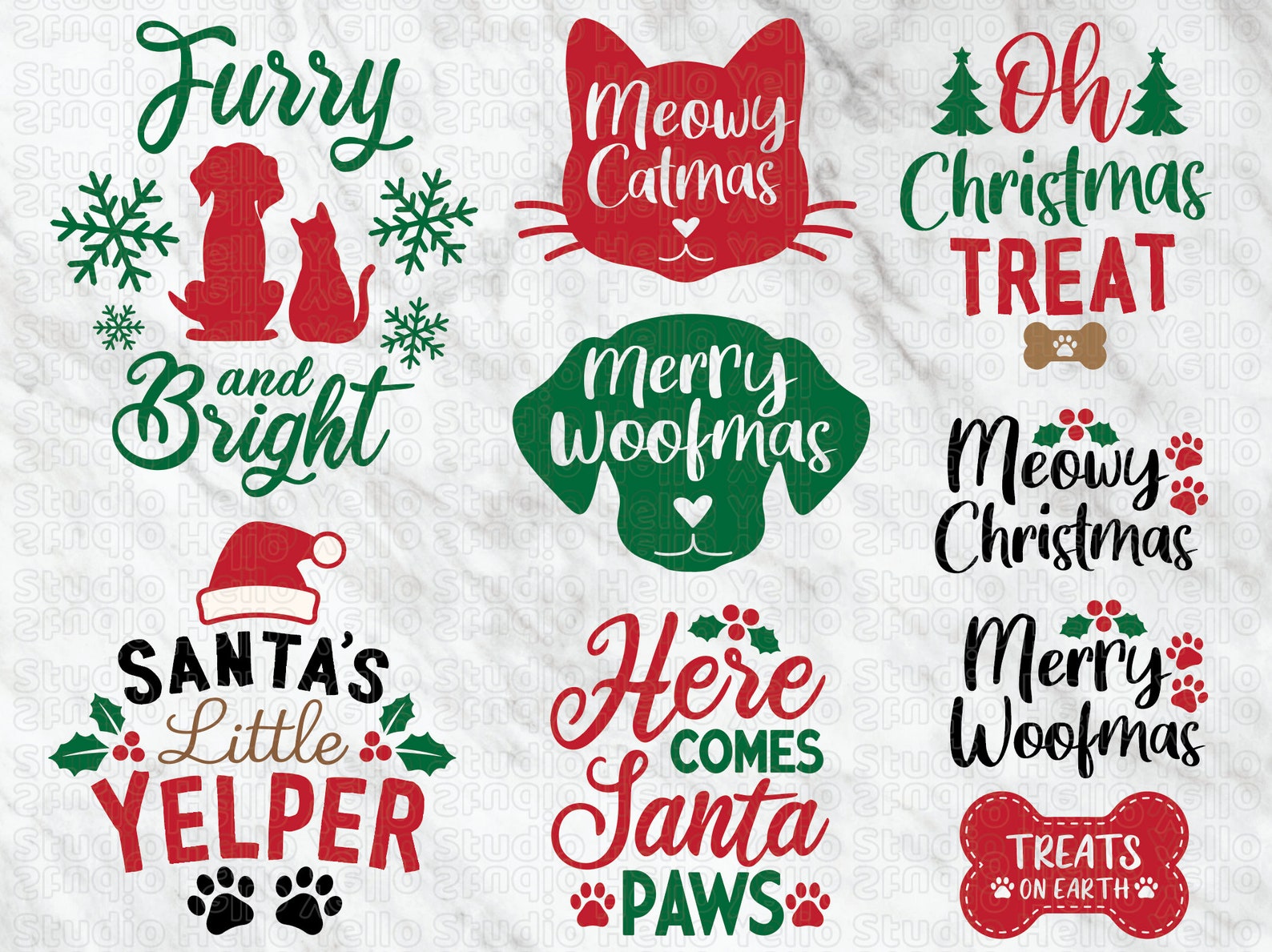 Pet Christmas Svg Bundle, Dog Christmas Svg, Dog Christmas Clipart ...