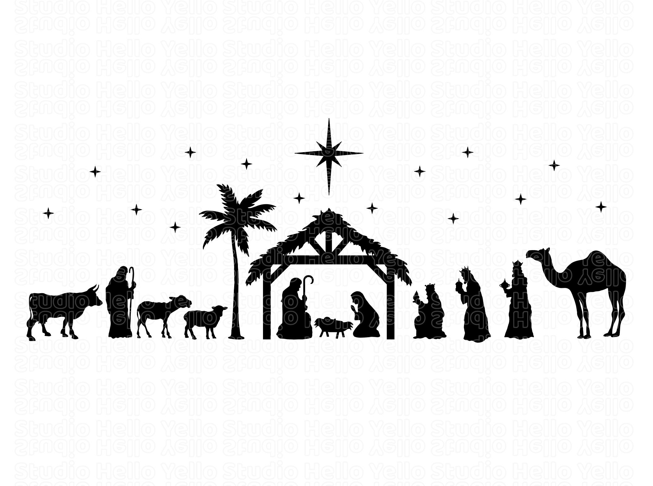 Nativity Scene SVG, Nativity SVG, PNG, Eps, Dxf, Jpg Instant Digital ...