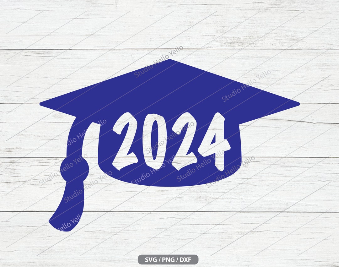 Blue 2024 Graduation Cap Svg Png Dxf Senior 2024 Svg Class of 2024 Svg ...