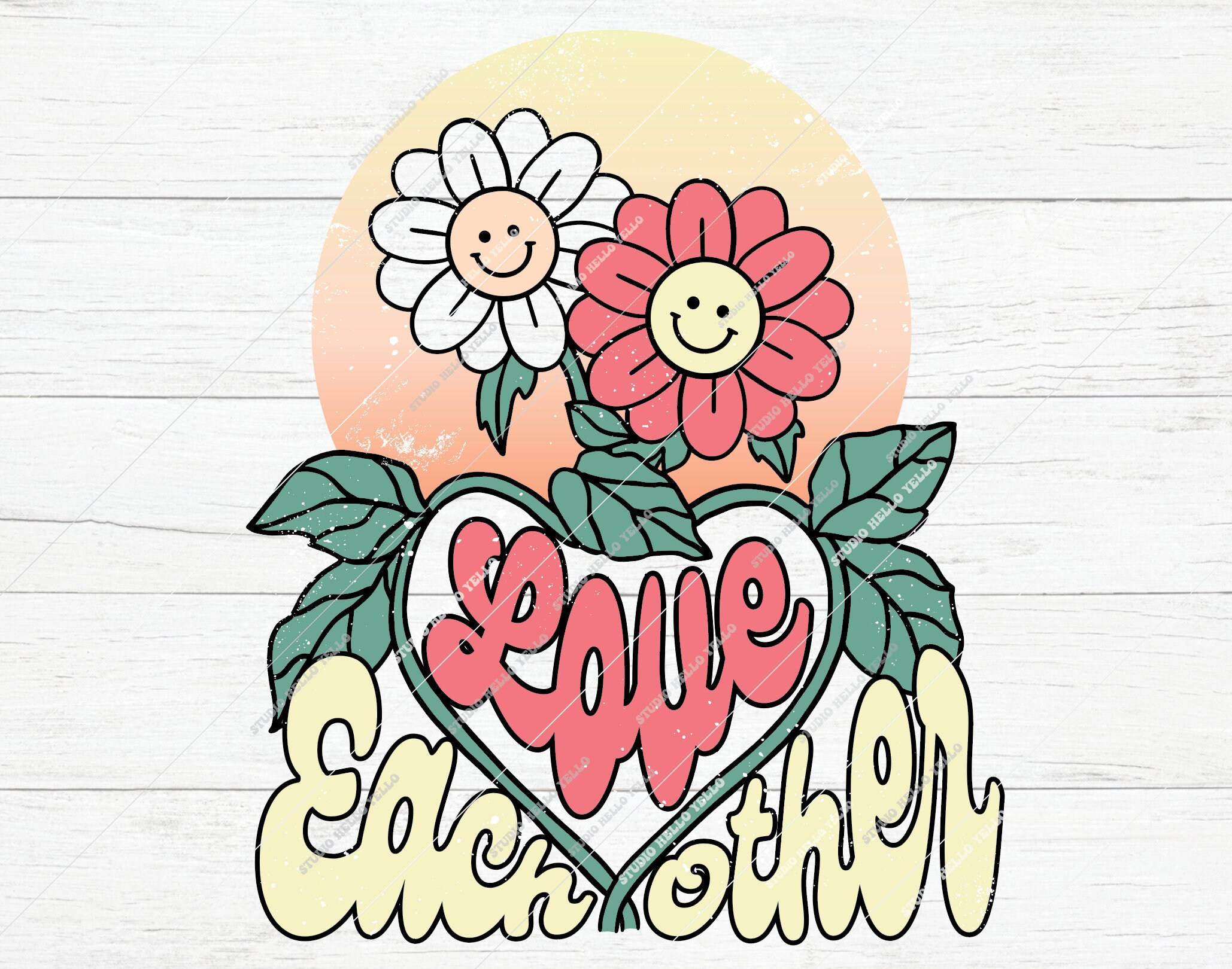 Love Each Other Png Svg Sublimation Groovysmiley - Etsy