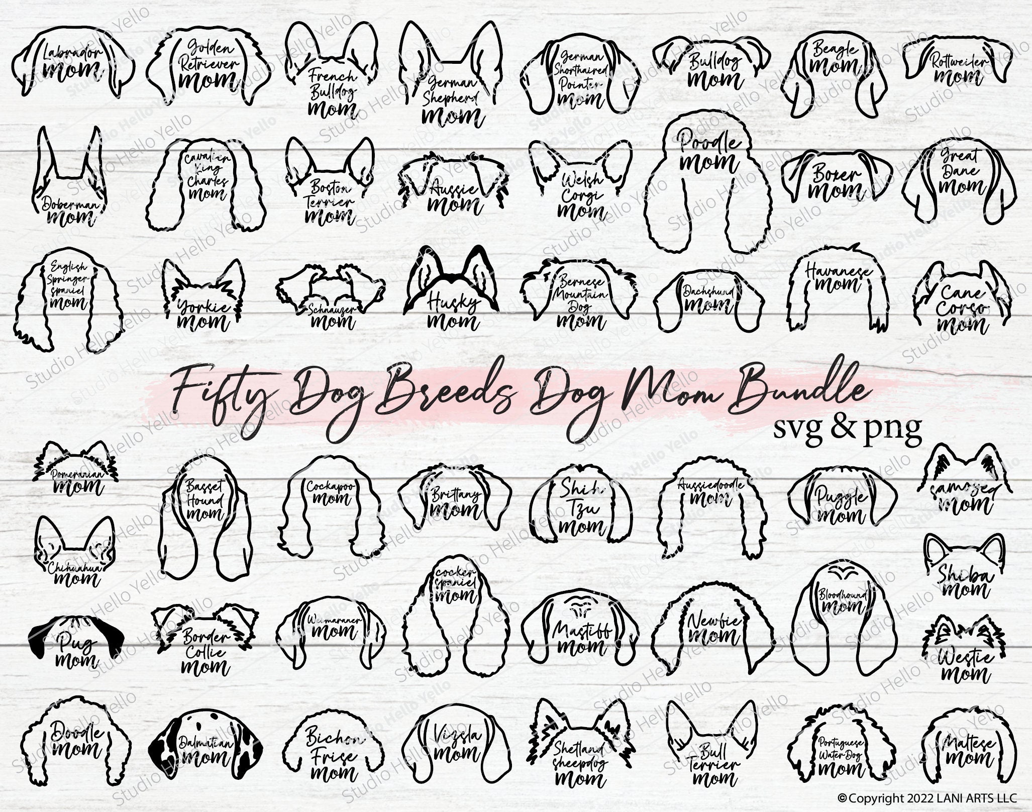 Dog Mom Svg Bundle, Dog Svg Bundle, Dog Ear Outline, Dog Mom Svg, Dog ...