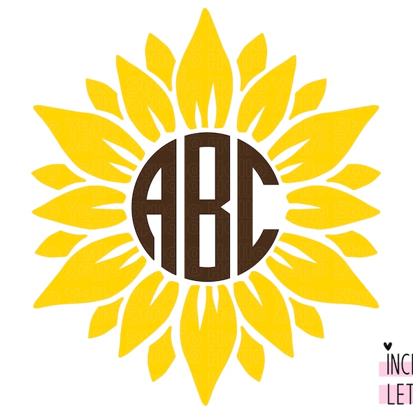Sunflower Monogram - Etsy