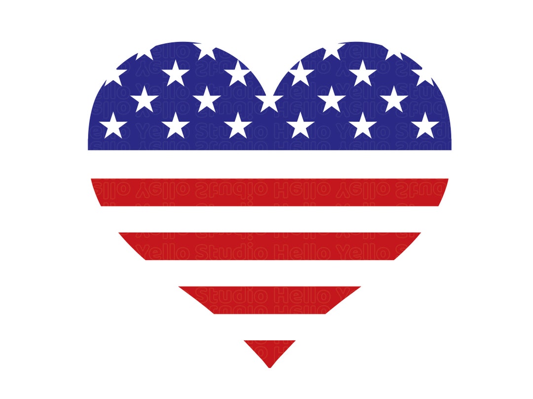 American Flag Heart Svg, 4th of July SVG, July 4th Svg, Fourth of July ...