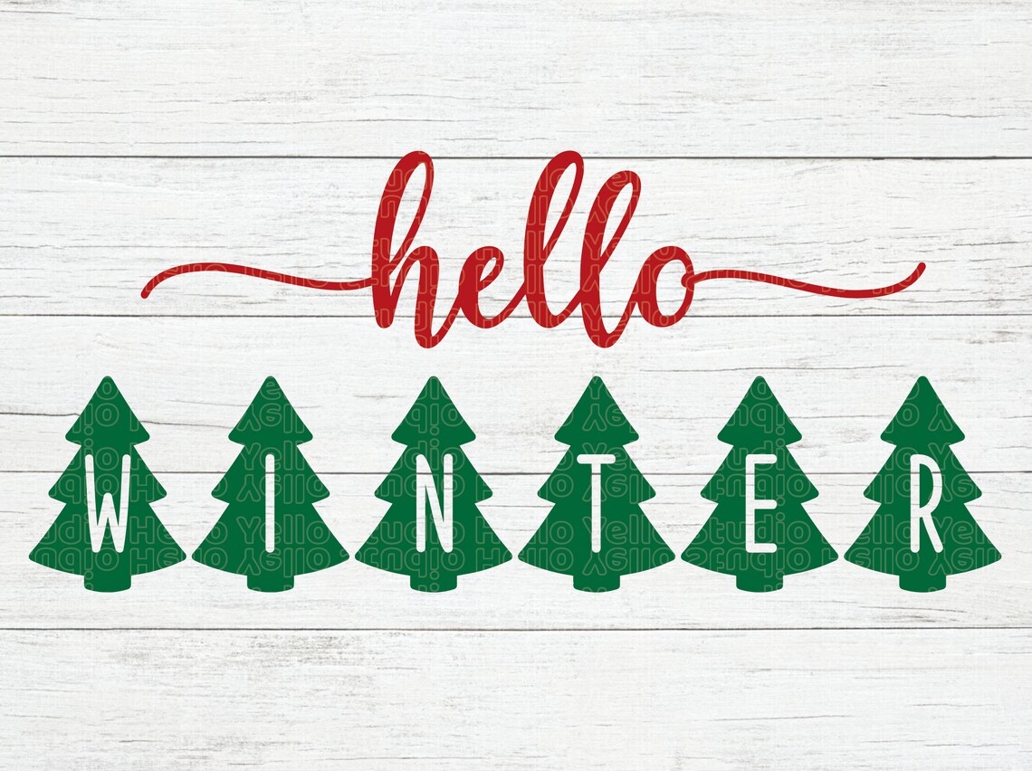 Hello Winter Svg Winter Svg Winter Door Sign Svg Christmas - Etsy