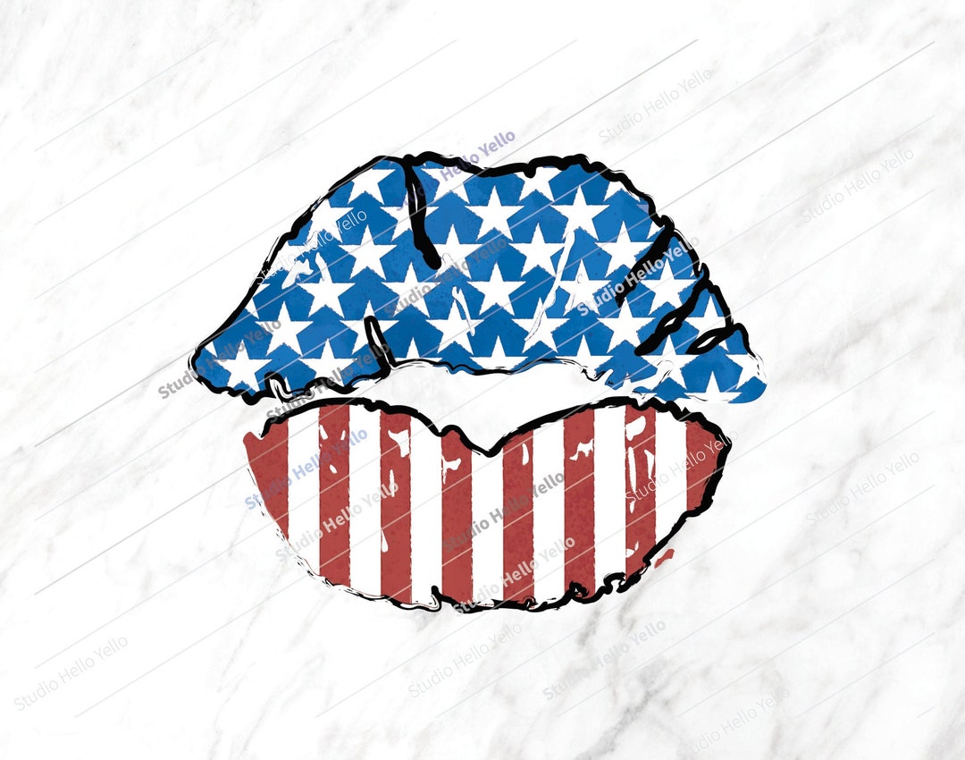 Flag Lips Png, 4th of July Png, 4th of July, Sublimation, Independence ...