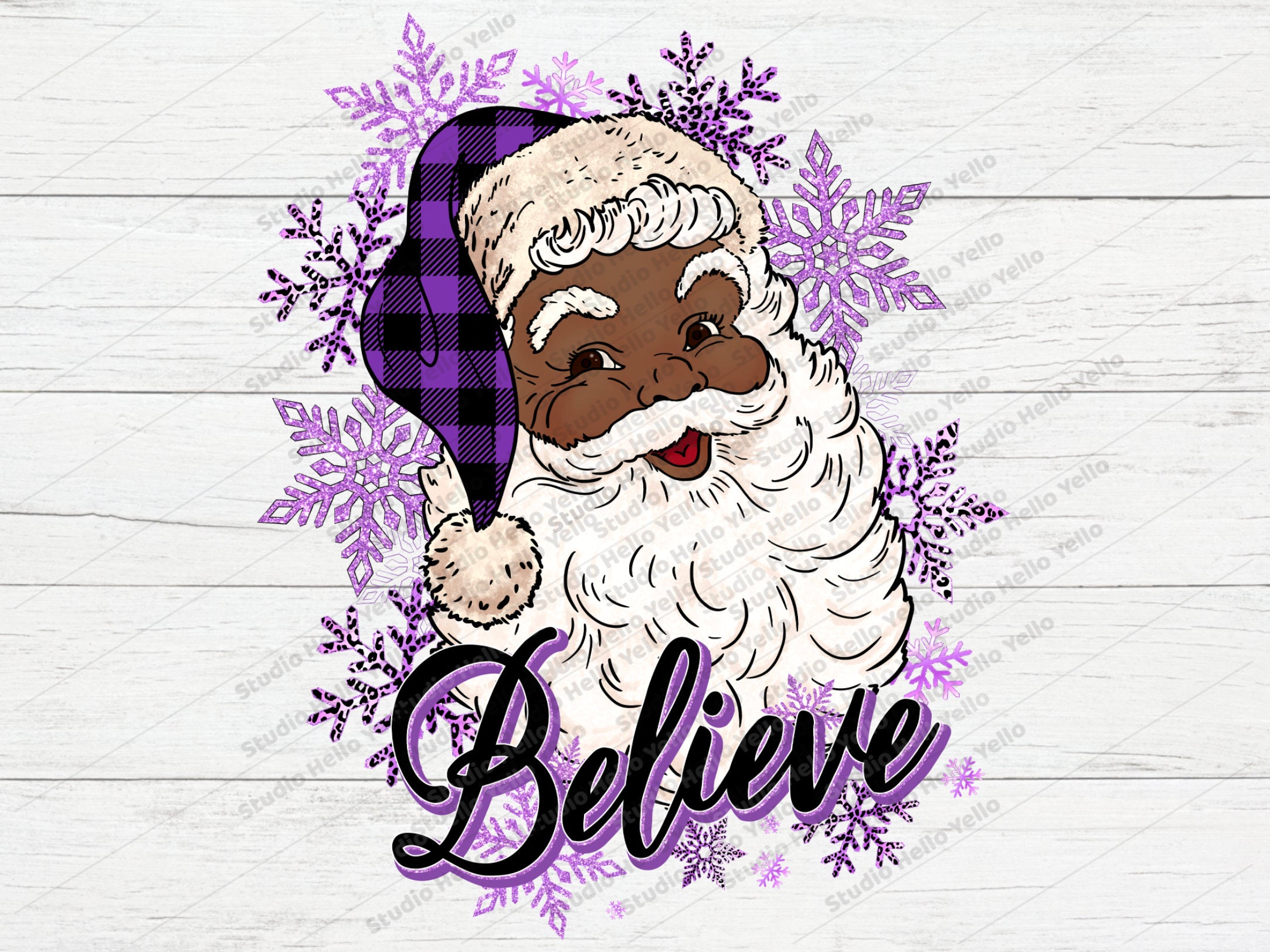 Santa Believe PNG, Santa Png, Christmas Png, Black Santa, Santa ...