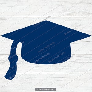 Graduation Cap Svg, Navy Blue Graduation Cap Clipart, Svg, Png, Dxf ...