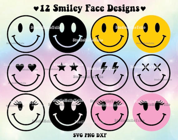 Retro Smiley Face Sublimation SVG Cut File Smile Svg Smiley Sublimation ...