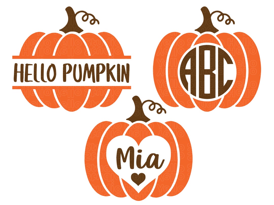 Pumpkin Monogram Frame Svg Bundle, Pumpkin Svg Bundle, Fall Svg ...