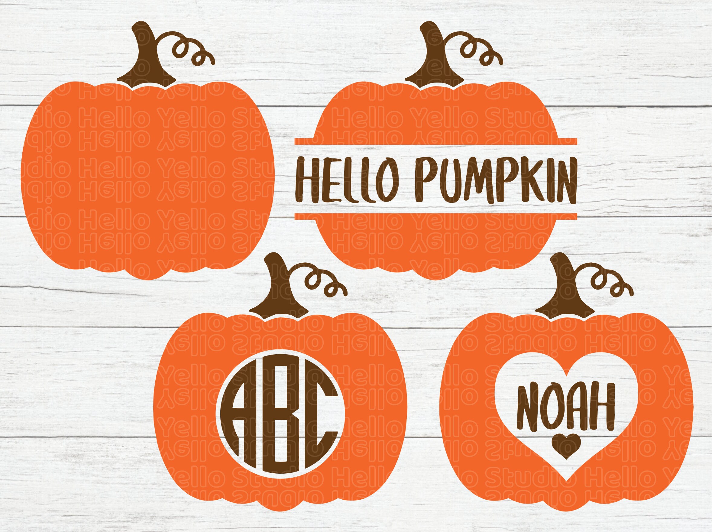 Pumpkin Monogram Frame Svg Bundle Pumpkin Svg Bundle Fall - Etsy