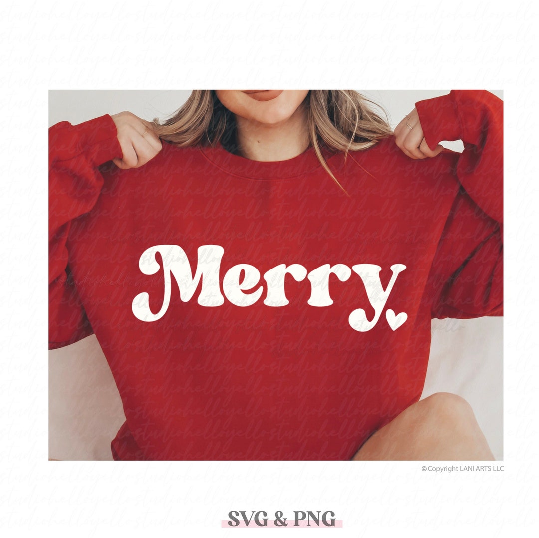 Merry Svg Merry Png Christmas Svg Christmas Png Heart Retro Boho ...