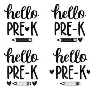 Hello Pre K Svg Bundle, Back to School Svg, First Day of School Svg ...
