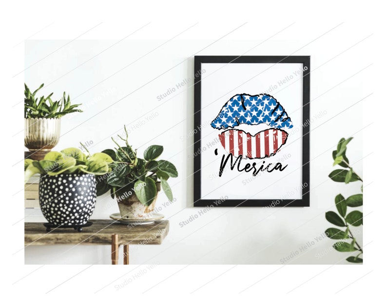 Merica Flag Lips Png 4th of July Png 4th of July Merica - Etsy