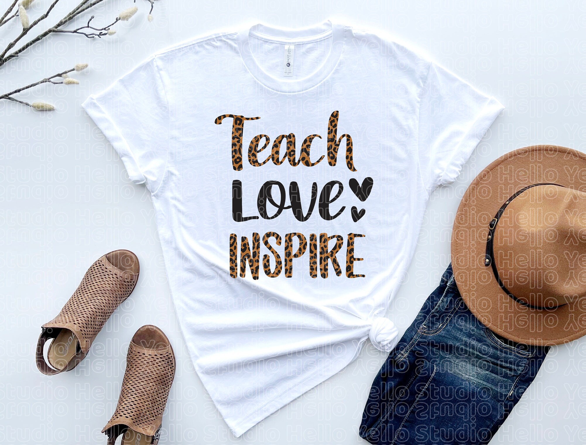 Teach Love Inspire Leopard Svg PNG Teacher Shirt Teacher Appreciation ...