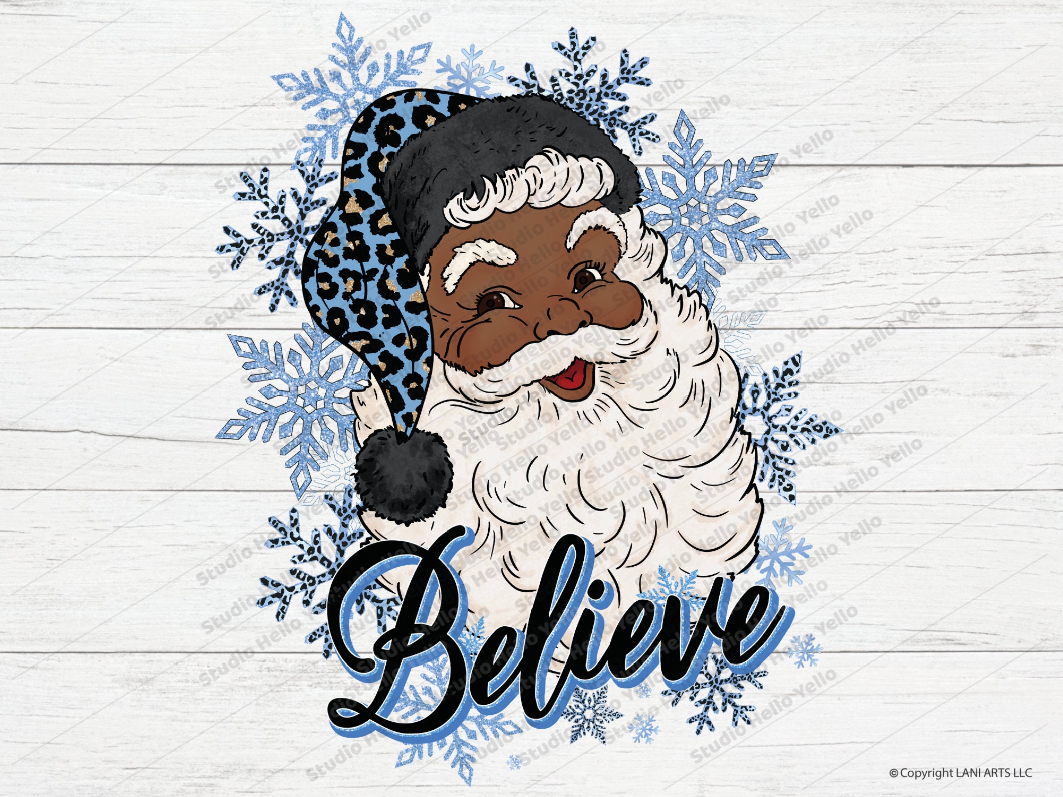 Santa Believe Pngsanta Pngblack Santachristmas Pngsanta - Etsy