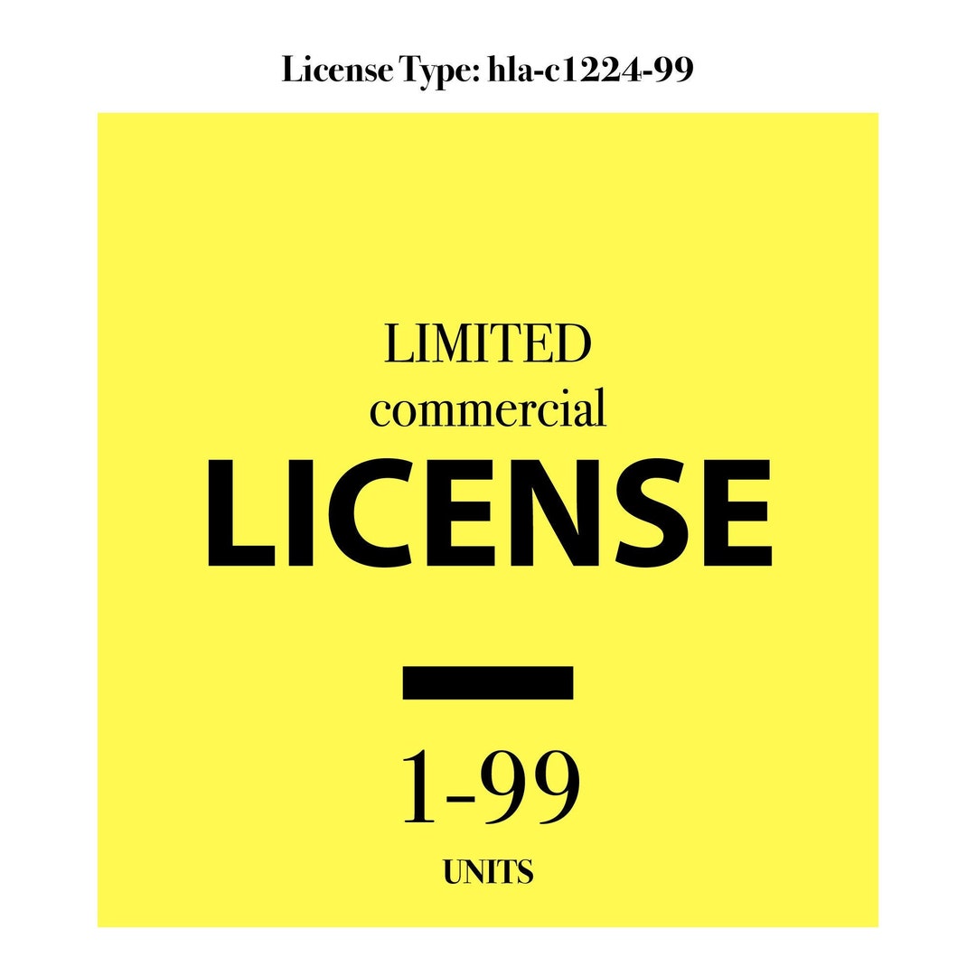 Commercial License | LICENSE TYPE: Hla-c1224-99 | 1-99 Units • Limited ...