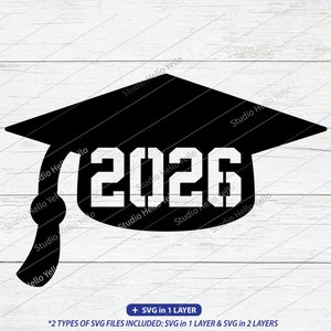 Graduation Cap Svg Png Dxf Senior 2026 Class of 2026 Graduation Clipart ...