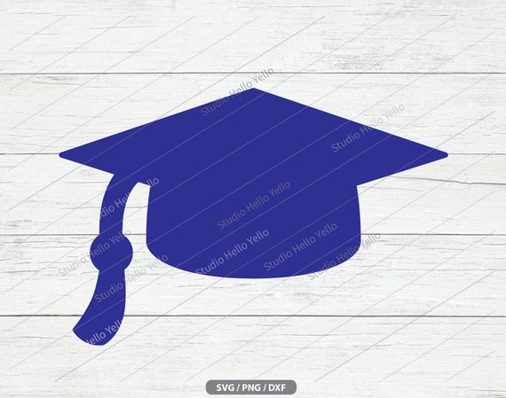 Blue Graduation Cap Silhouette