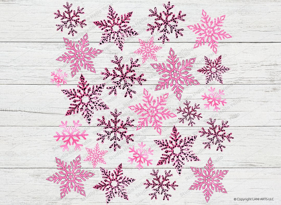 Snowflake Png, Santa Matching Snowflakes, Pink, Christmas Png, Leopard ...