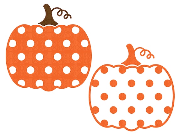 Polka Dot Pumpkin Clipart