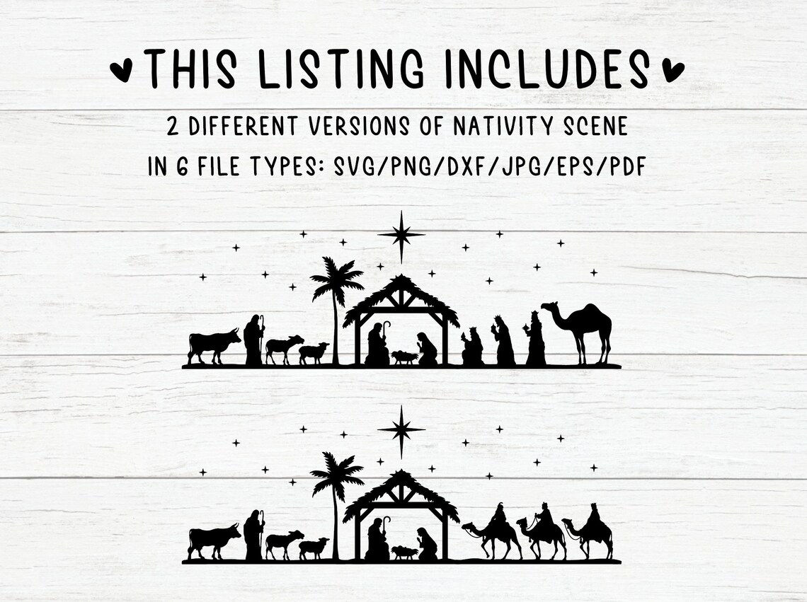 Nativity Scene SVG, Nativity SVG, PNG, Eps, Dxf, Jpg Instant Digital ...