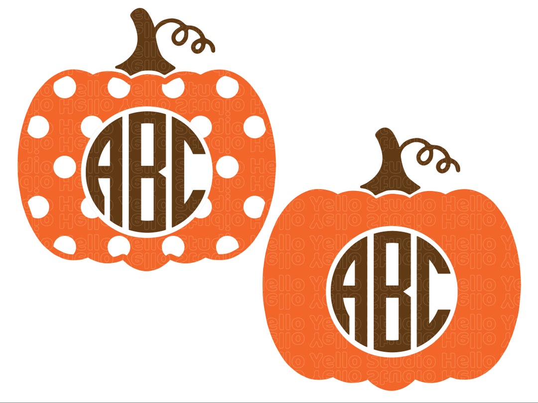 Pumpkin Monogram Frame Svg Bundle, Pumpkin Svg Bundle, Fall Svg ...