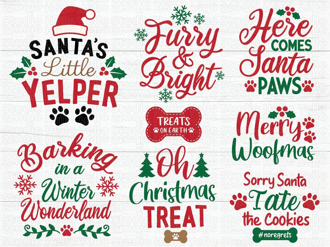 Dog Christmas Svg Bundle, Pet Christmas Svg, Dog Christmas Clipart ...