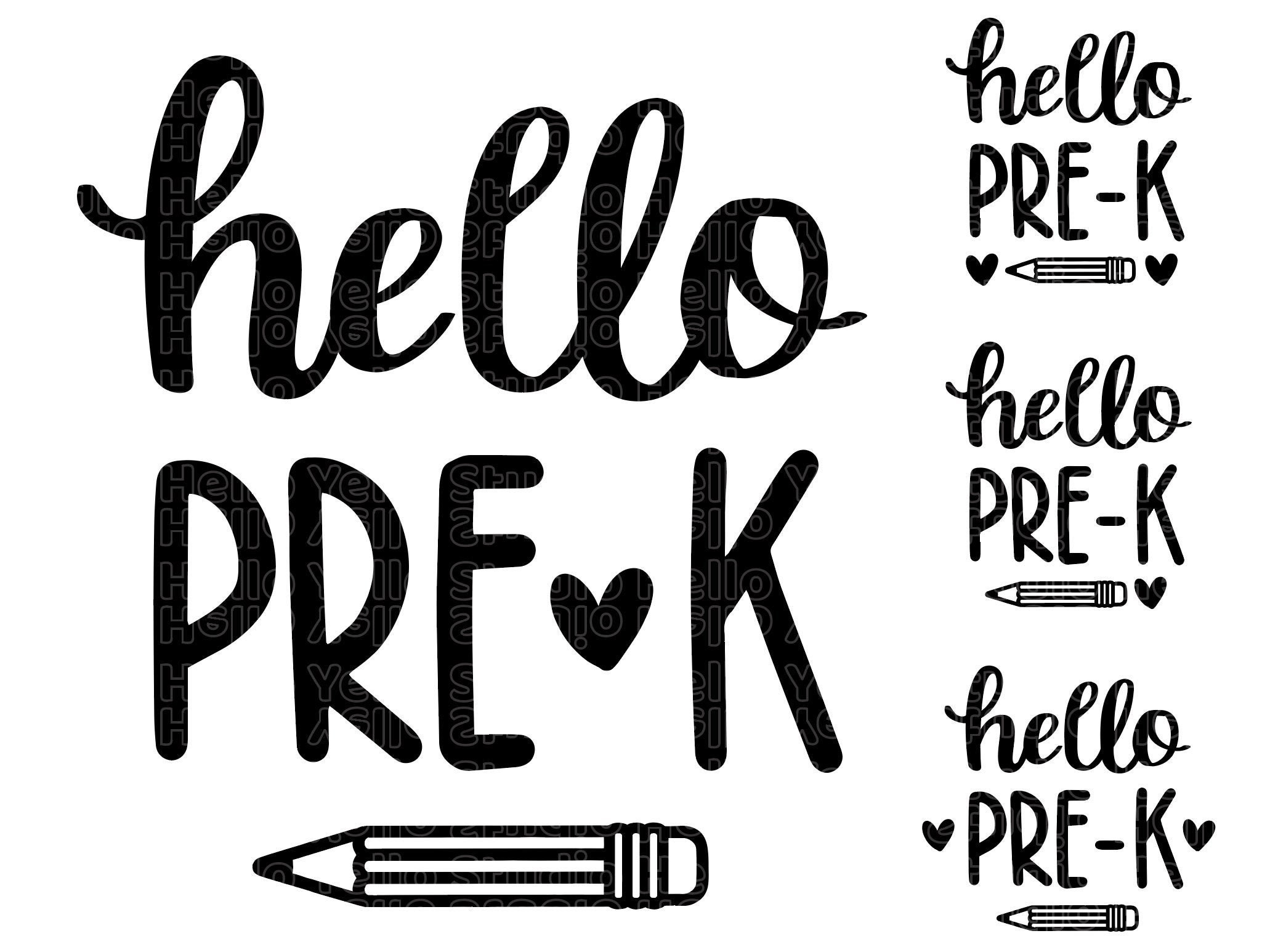 Hello Pre K Svg Bundle Back to School svg First day of | Etsy