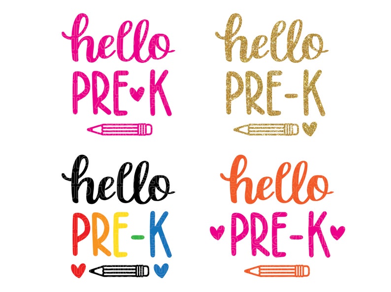 Hello Pre K Svg Bundle Back to School Svg First Day of | Etsy