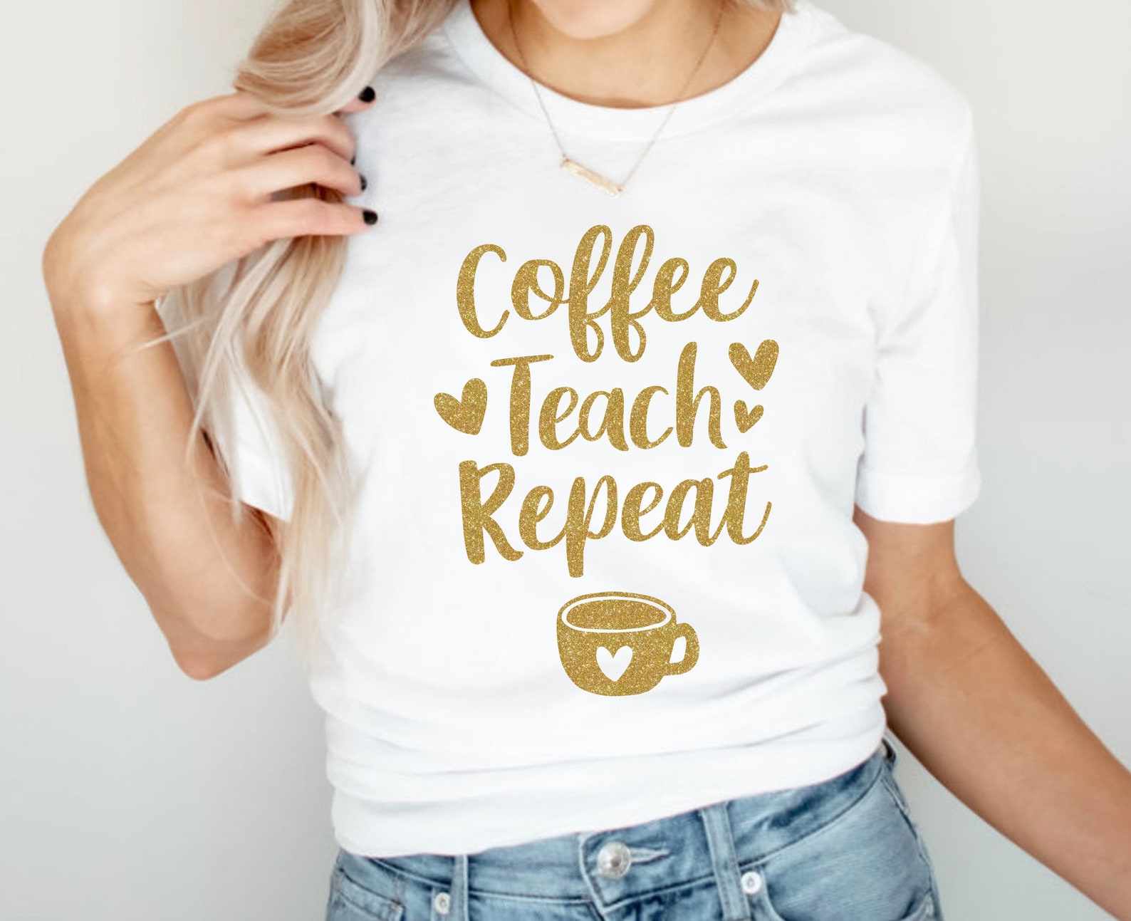 Coffee Teach Repeat SVG, Teacher SVG, School SVG, Teach Back to School ...