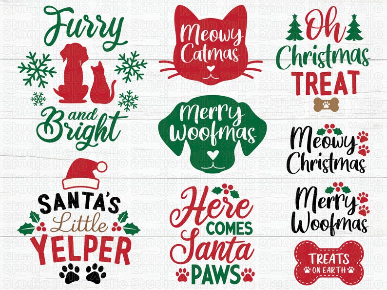 Pet Christmas Svg Bundle, Dog Christmas Svg, Dog Christmas Clipart ...