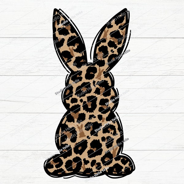 Floral Leopard Bunny Png - Etsy
