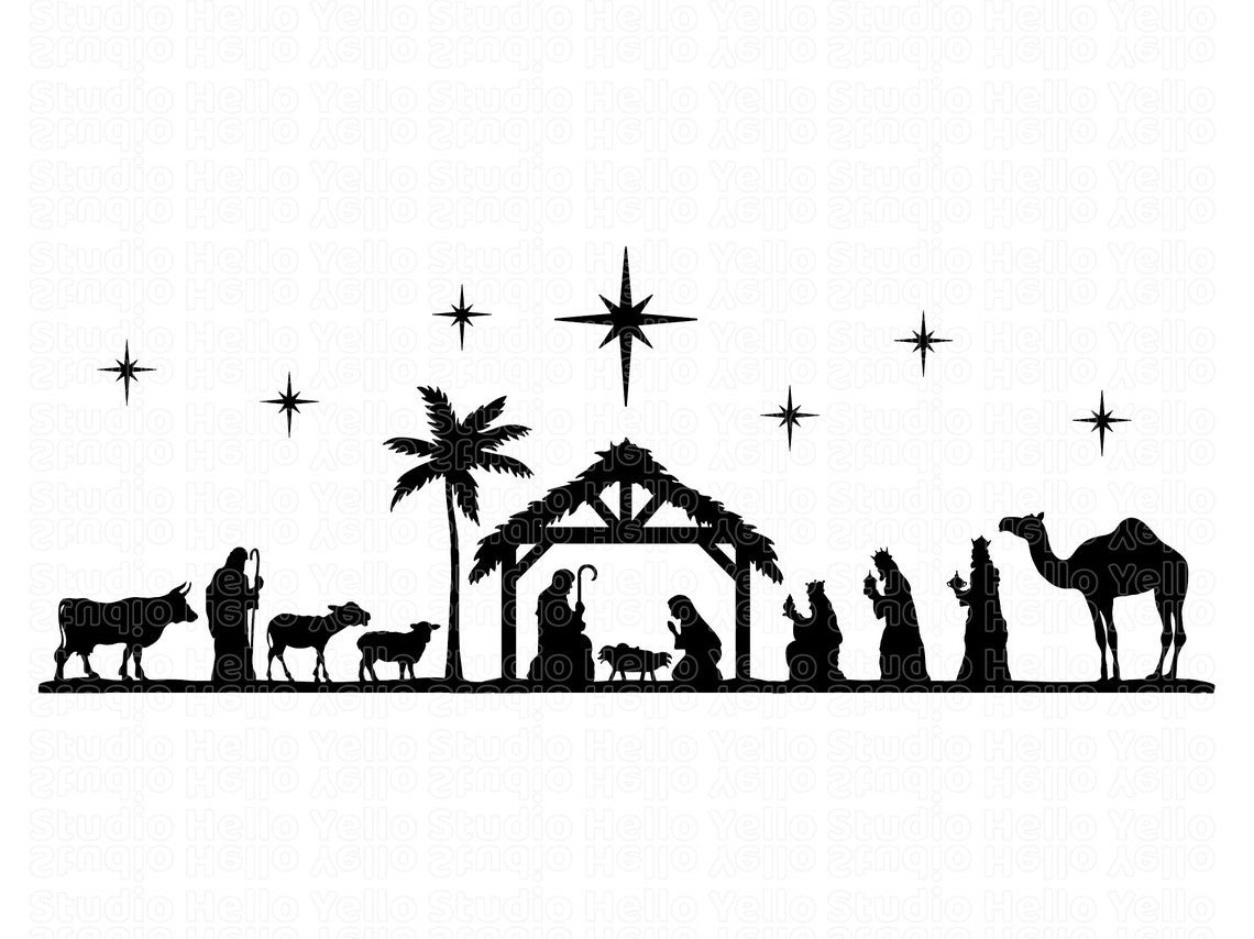 Nativity Scene SVG, Nativity SVG, PNG, Eps, Dxf, Jpg Instant Digital ...