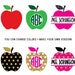 Apple Name Frame Svg, Apple Split Monogram, Teacher Svg, School Svg ...