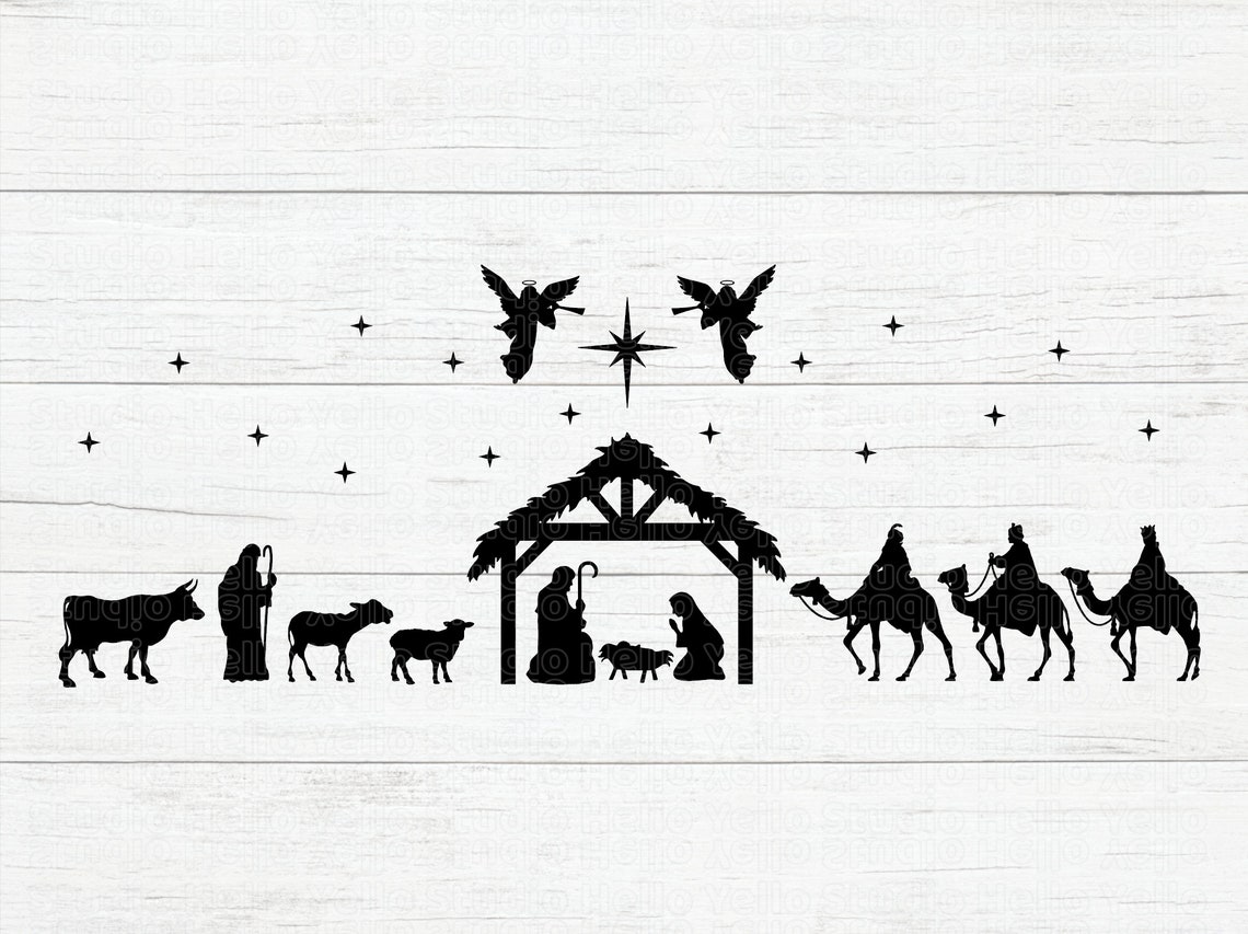 Nativity Scene SVG, Nativity SVG, PNG, Eps, Dxf, Jpg Instant Digital ...