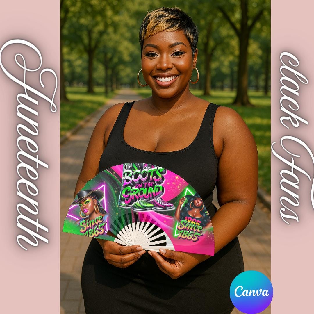 Juneteenth Clack Fan Templates: Editable Canva Designs (digital ...
