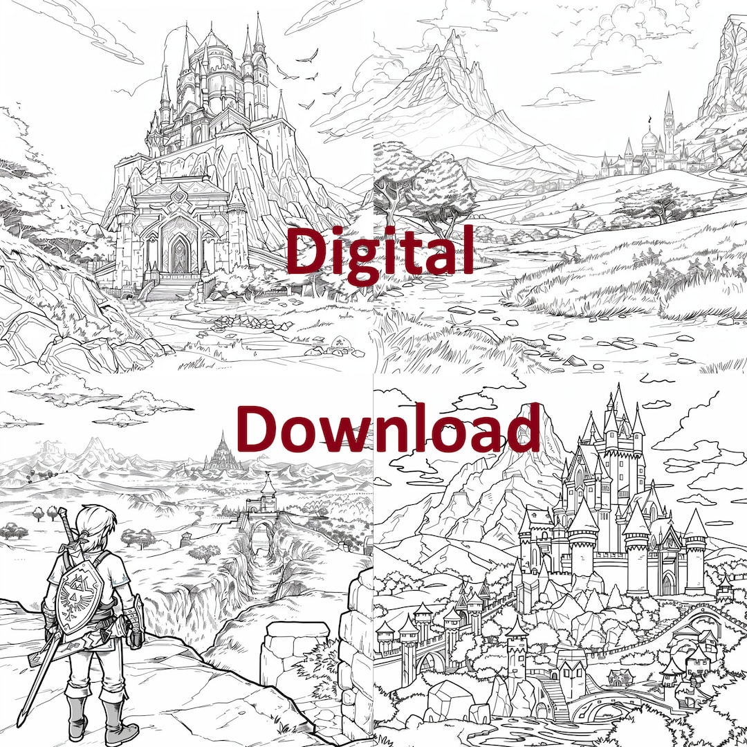 Hyrule Coloring Book - Etsy