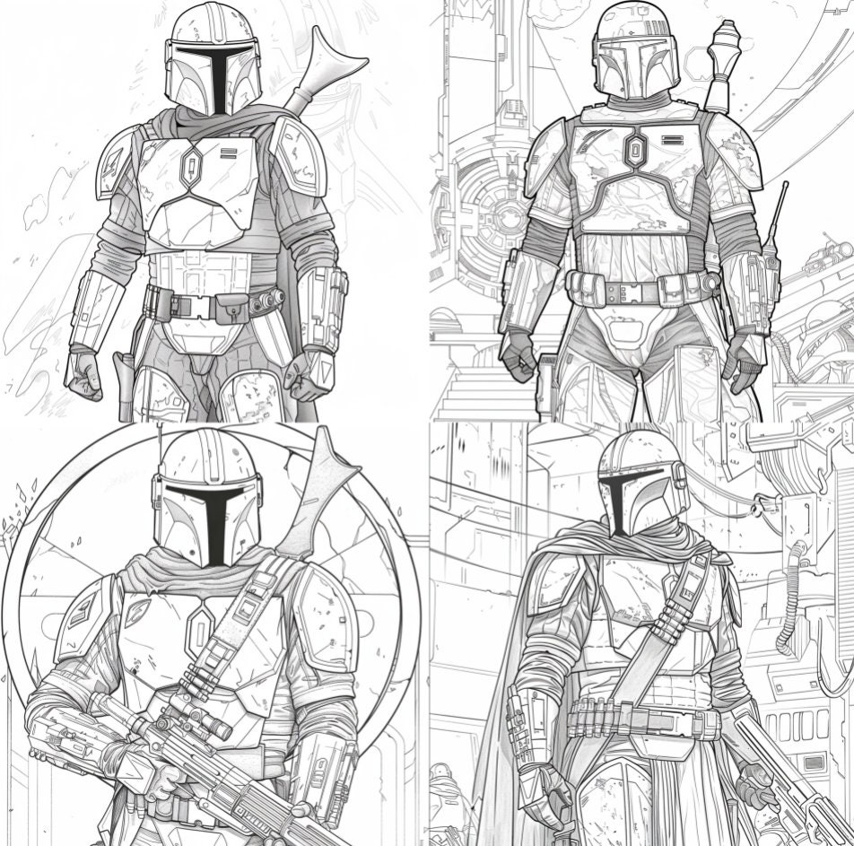 100 Star Wars the Mandalorian Coloring Pages - Etsy