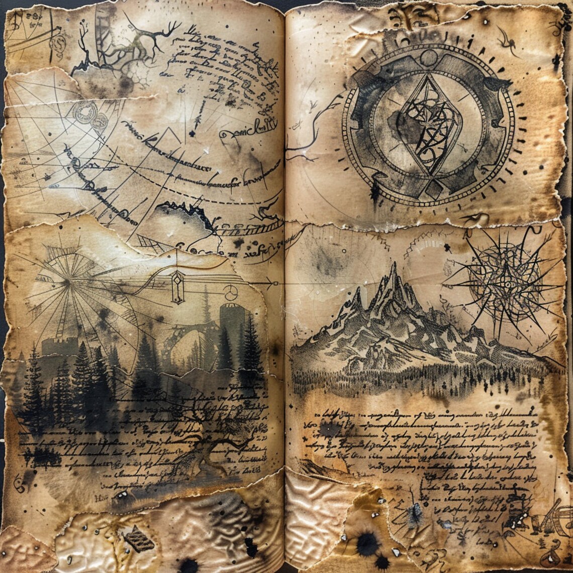 7 Fantasy Inspired Digital Download Journal Template Variations - Etsy UK