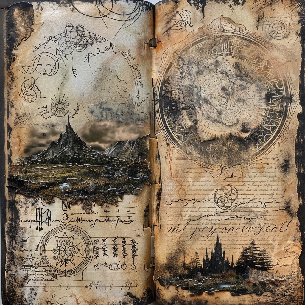 7 Fantasy Inspired Digital Download Journal Template Variations - Etsy UK