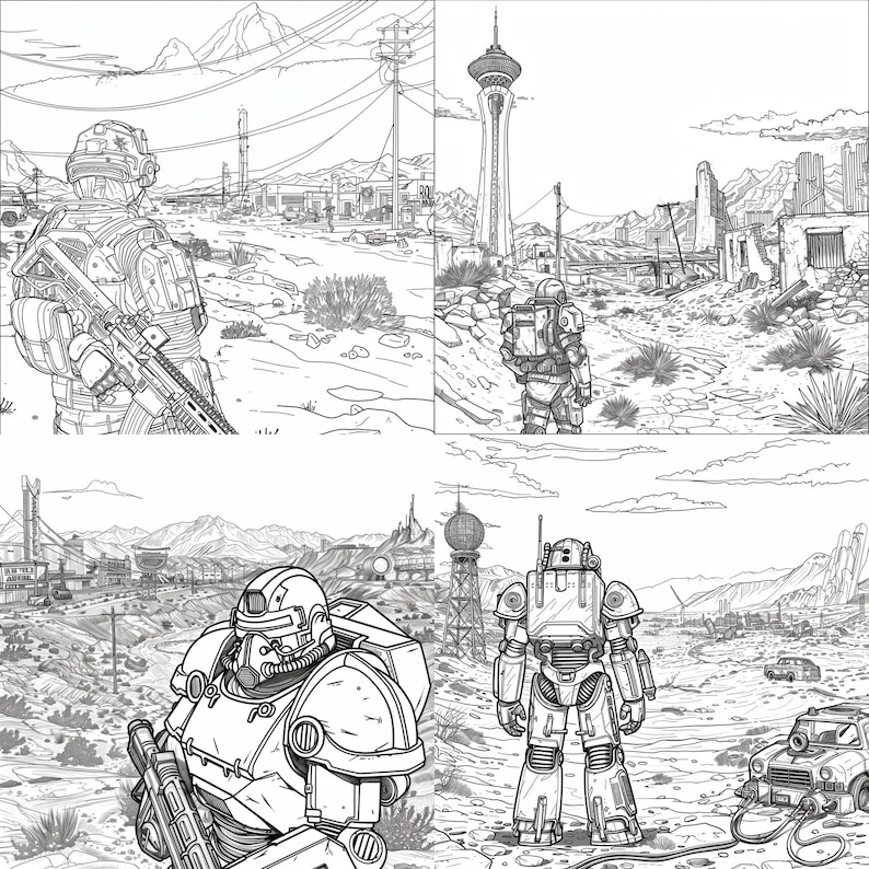 115 Fallout Inspired Coloring Book for Kids and Adults - Printable ...